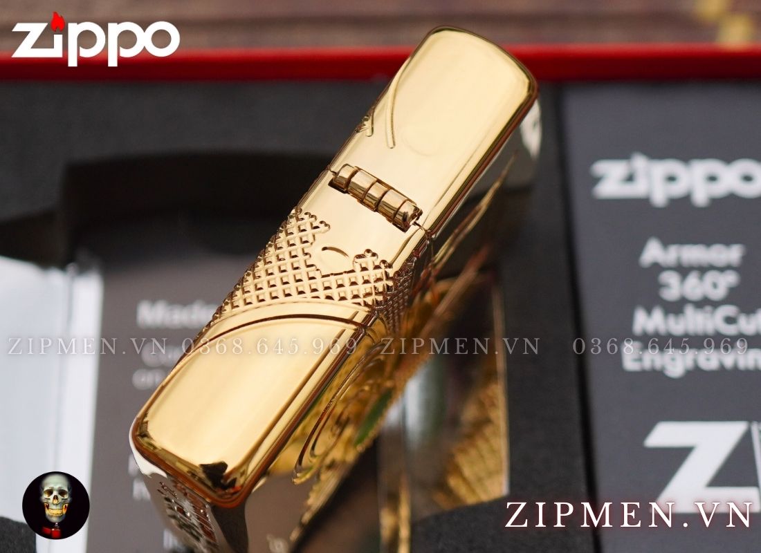 Zippo 49108 Fleu De Lis | Zippo Armor mạ vàng 24K cao cấp 360 Multicut ...