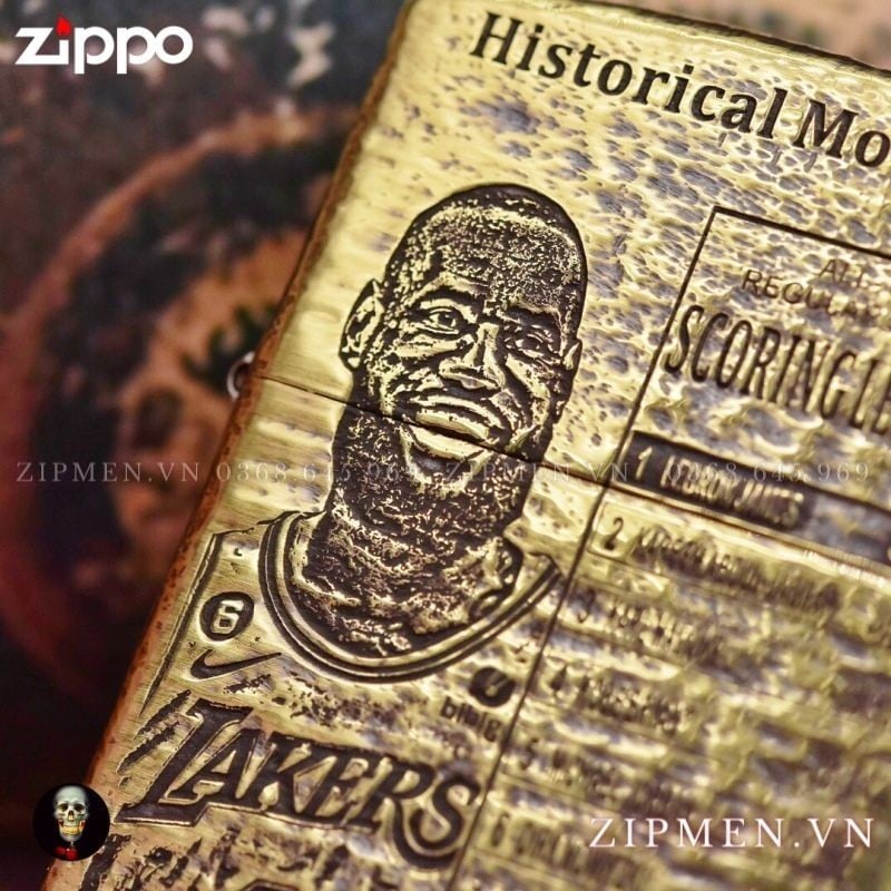 Bật lửa zippo xuất Nhật gõ búa| Zippo limited chủ đề cầu thủ bóng rổ ...