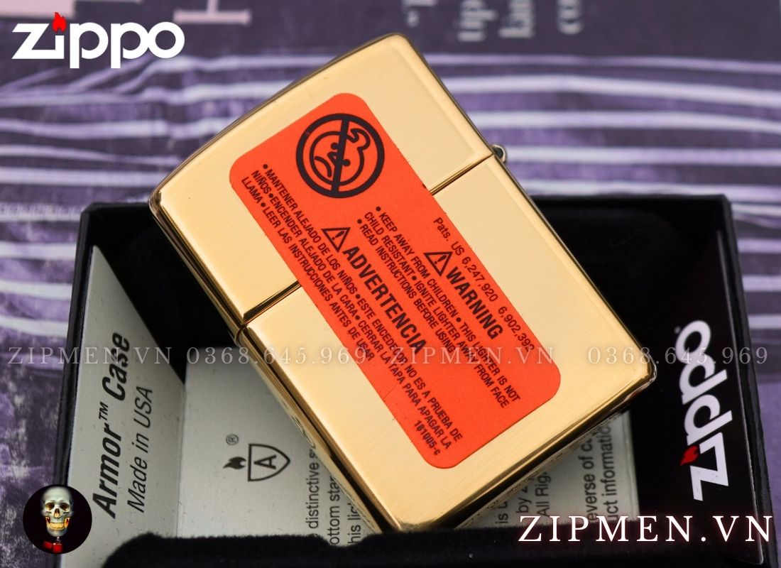Bật lửa Zippo Armor High Polish Brass Flame | Zippo 46397 – ZIPMEN
