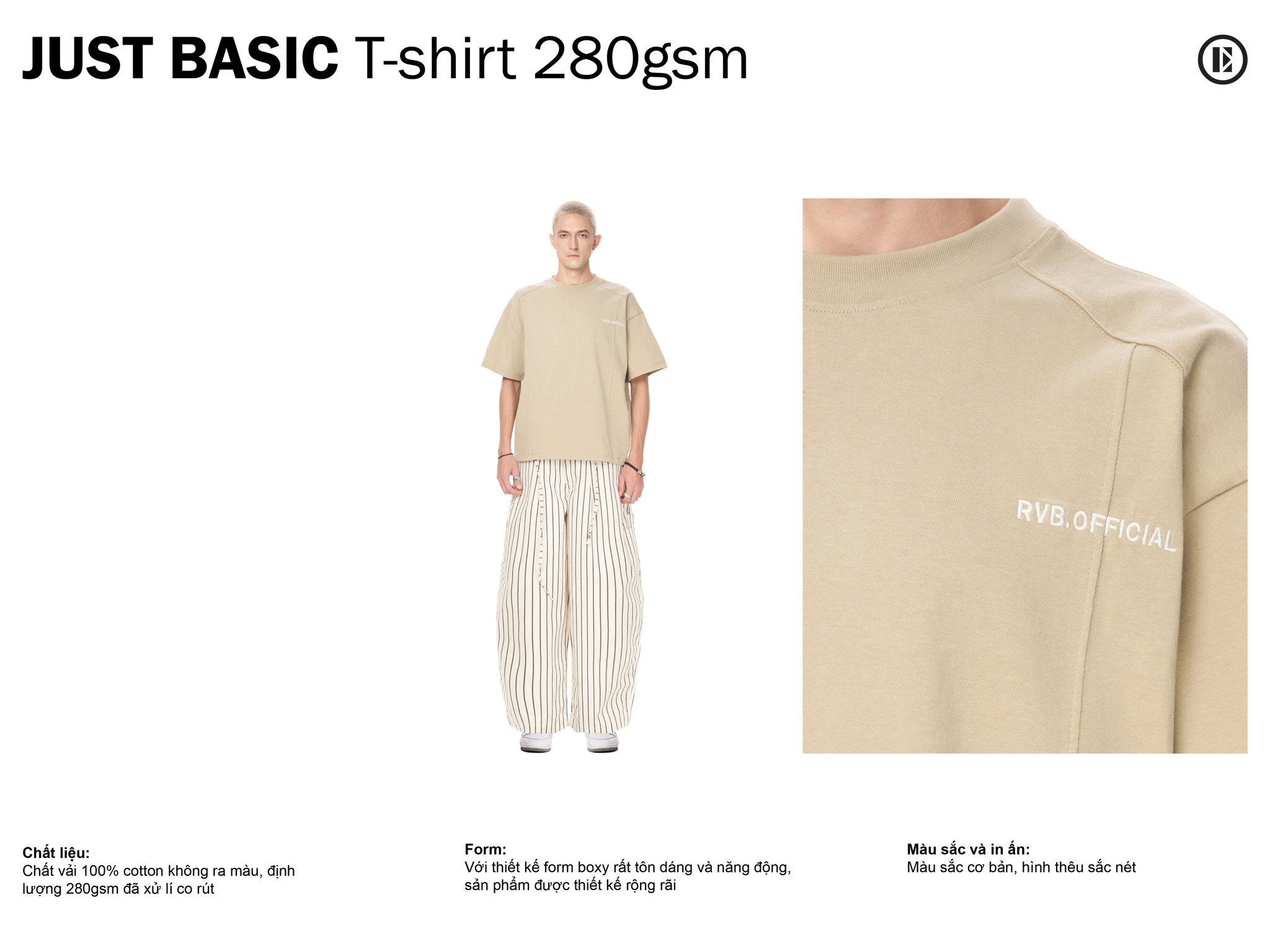 JUST BASIC T-Shirt BEIGE – RVB - RANVERBAE OFFICIAL