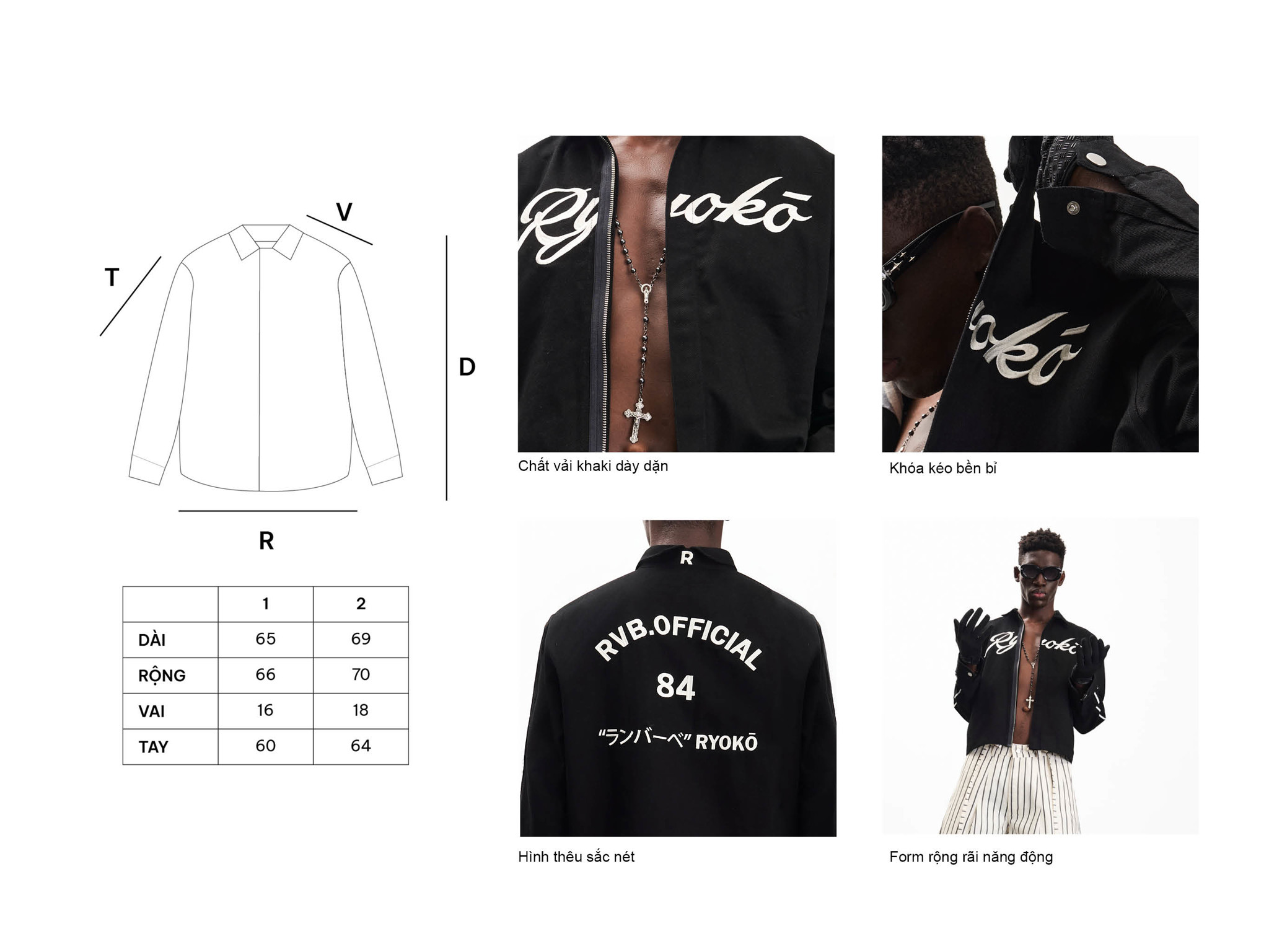 RYOKO KHAKI Jacket BLACK – RVB - RANVERBAE OFFICIAL