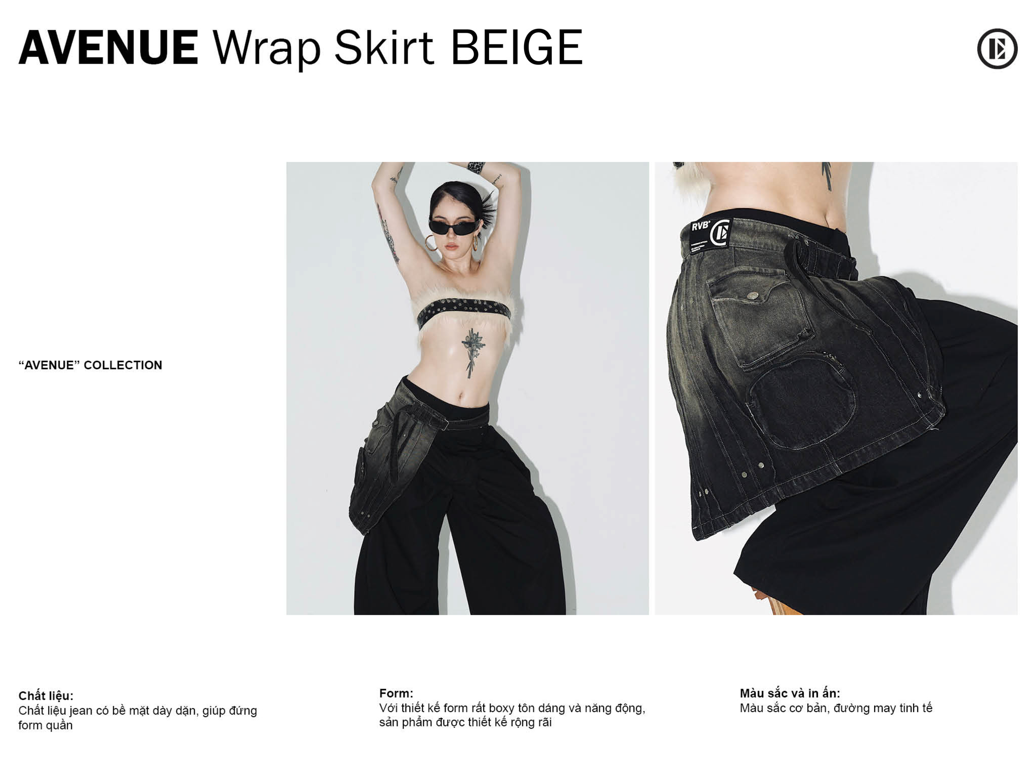 AVENUE Wrap Skirt BEIGE – RVB - RANVERBAE OFFICIAL