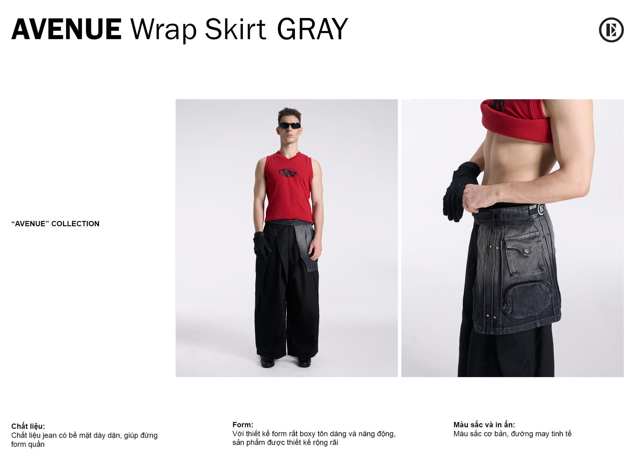 AVENUE Wrap Skirt GRAY – RVB - RANVERBAE OFFICIAL