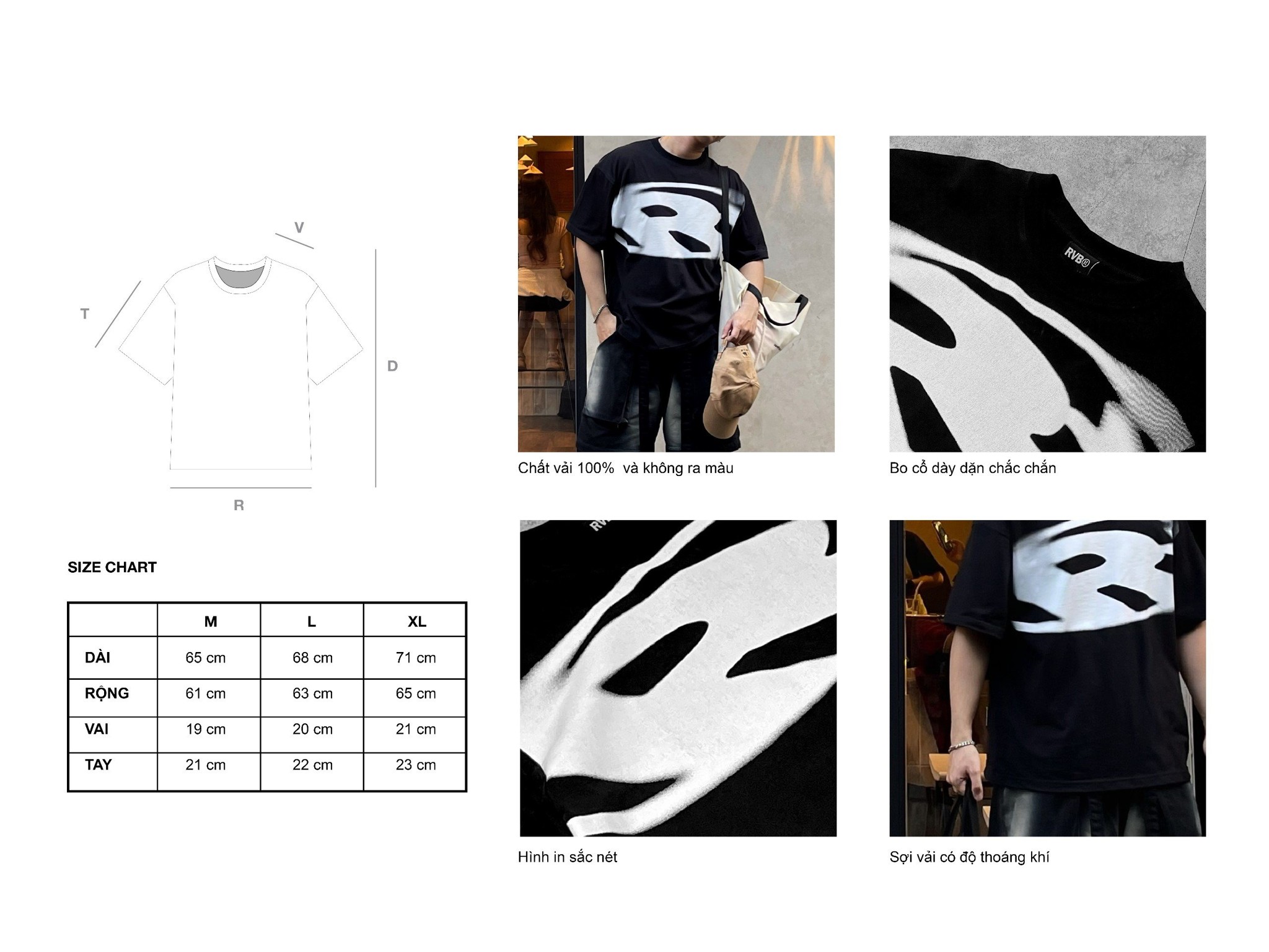 TILTED STAR Boxy T-Shirt BLACK – RVB - RANVERBAE OFFICIAL