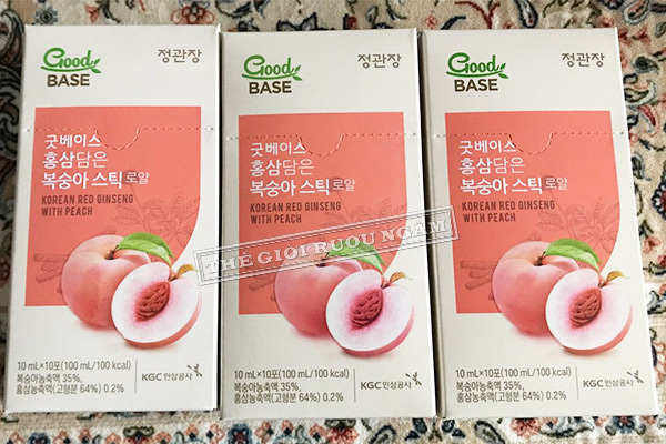 Nước Hồng Sâm KGC Goodbase Vị Đào Hộp 30 Gói x 10ml