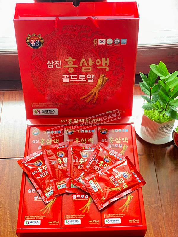 Nước Hồng Sâm Sam Jin Red Ginseng Drink Gold Royal Hộp 30 Gói x 70ml