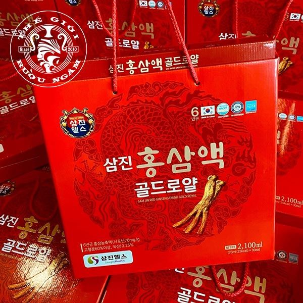 Nước Hồng Sâm Sam Jin Red Ginseng Drink Gold Royal Hộp 30 Gói x 70ml
