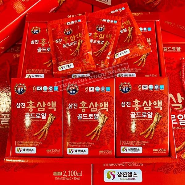Nước Hồng Sâm Sam Jin Red Ginseng Drink Gold Royal Hộp 30 Gói x 70ml