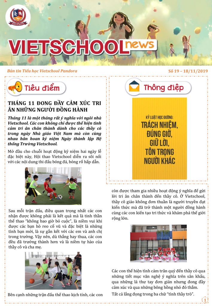 Vietschool News số 19 – Hệ thống trường Vietschool