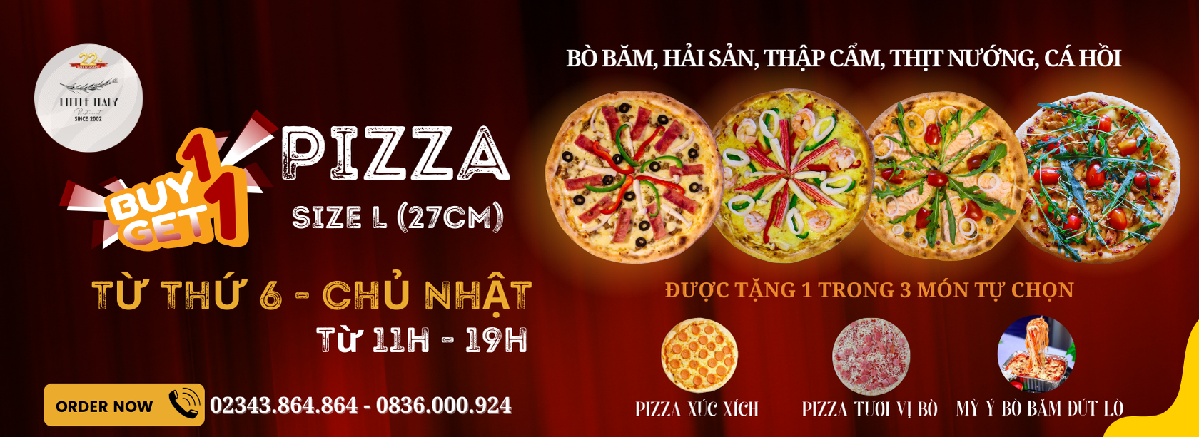 PIZZA MUA 1 TẶNG 1 – Little Italy Restaurant