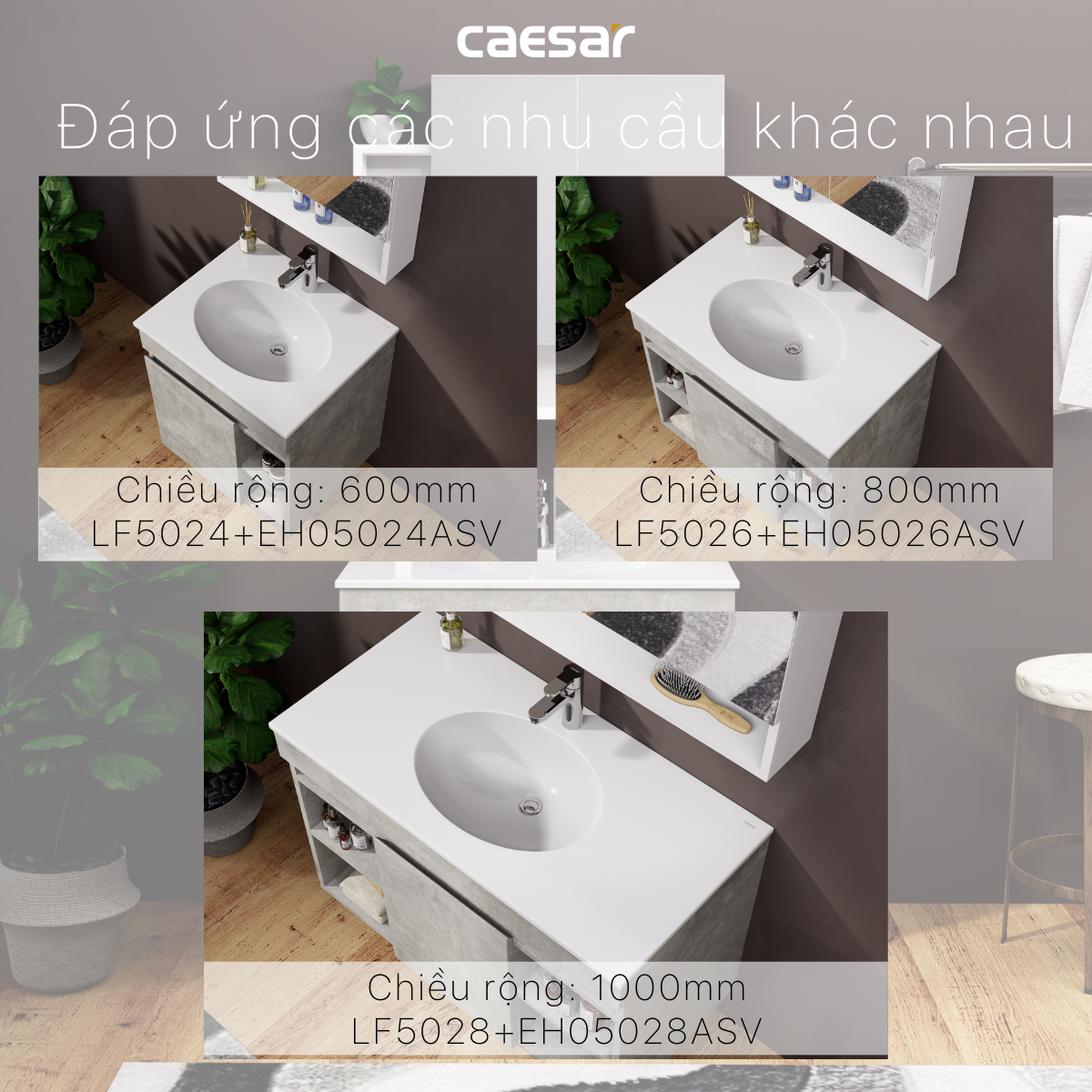 Lavabo kết hợp tủ treo LF5026 - EH05026ASV – Caesar Eshop