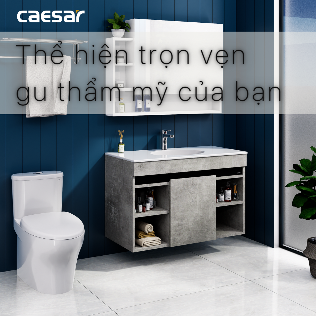 Lavabo + Tủ treo - LF5028+EH05028ASV – Caesar Eshop