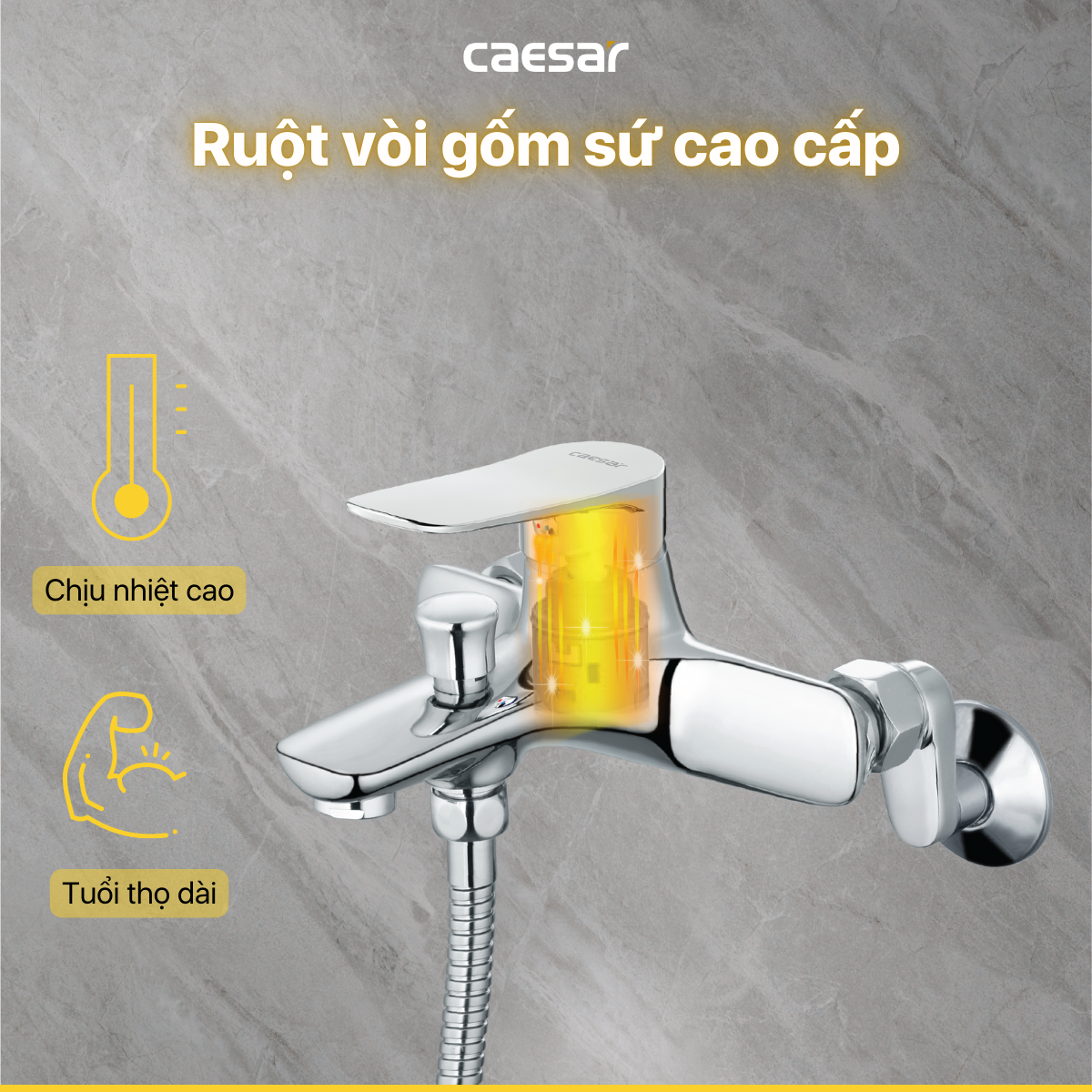 Vòi Sen Gạt Nóng Lạnh - S563C – Caesar Eshop
