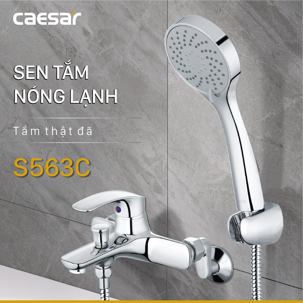 Vòi Sen Gạt Nóng Lạnh - S563C – Caesar Eshop