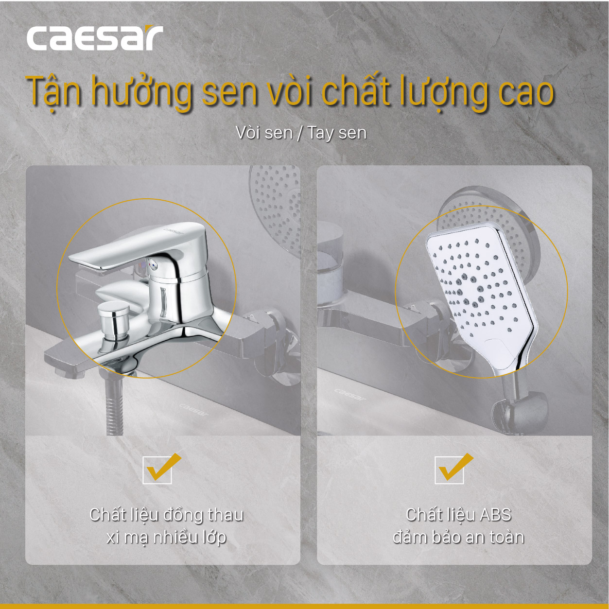 Vòi Sen Gạt Nóng Lạnh - S773C – Caesar Eshop