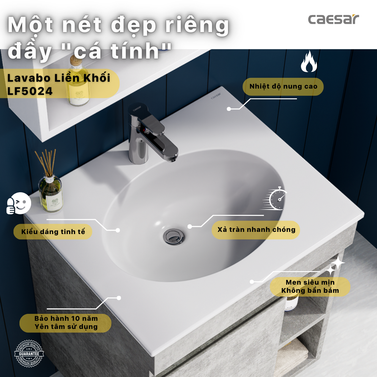 Khuyến mãi ưu đãi - Lavabo + Tủ treo - LF5024 + EH0524ASV – Caesar Eshop
