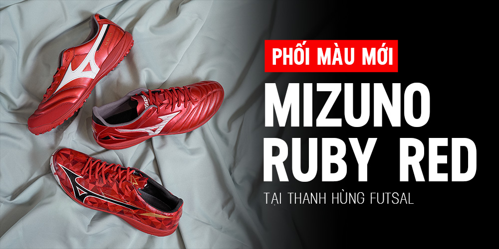 Mizuno Ruby Red Pack 2025: Hàng mới chính thức tại Thanh Hùng Futsal