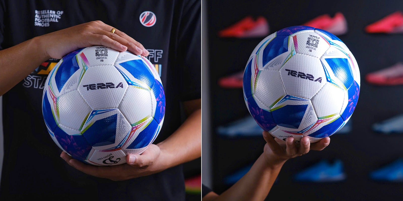 TRÁI BÓNG ĐỘNG LỰC FIFA QUALITY UHV 2.05 - TRẮNG/XANH – Thanh Hùng Futsal