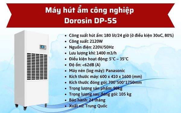 Máy Hút Ẩm Công Nghiệp Dorosin DP-5S