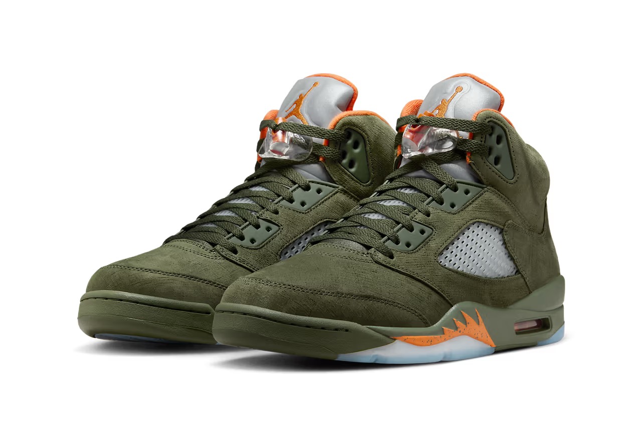Cái nhìn chính thức về Air Jordan 5 "Olive" – Heat Factory