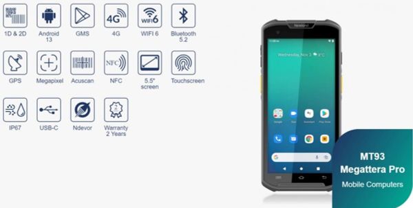 Máy kiểm kho Newland MT93 Pro - Máy kiểm kho di động tiên tiến