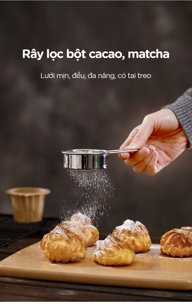 Rây lọc bột cacao, matcha, bột quế mini FSLDZ-484 – FaSoLa