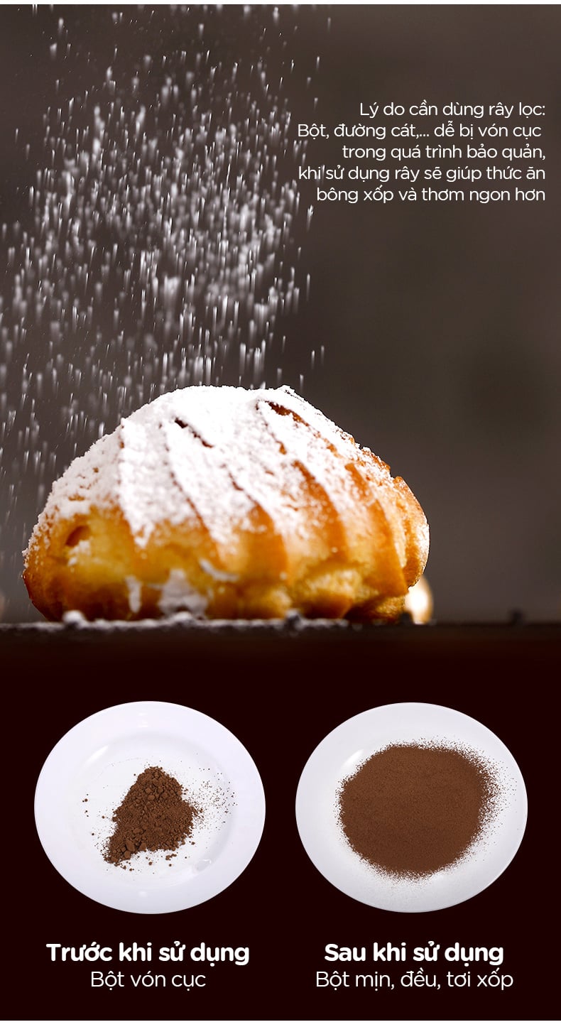 Rây lọc bột cacao, matcha, bột quế mini FSLDZ-484 – FaSoLa