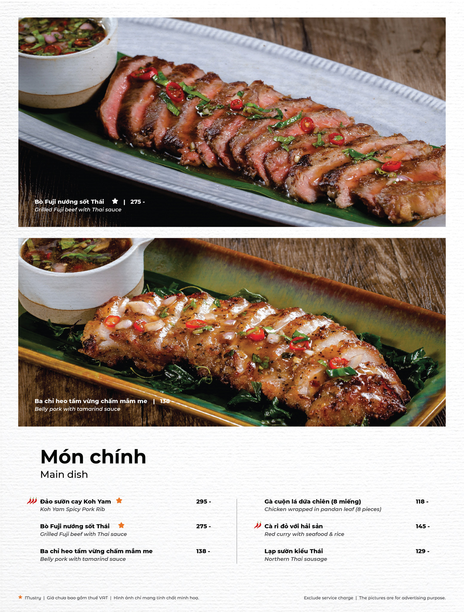 Menu gọi món – Bếp Thái Koh Yam