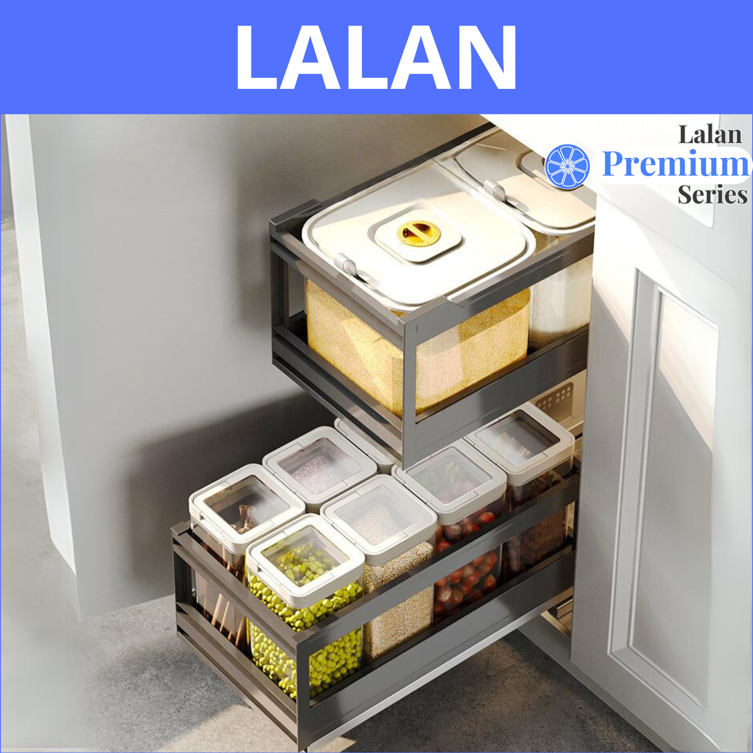 Thùng Gạo Ngũ Cốc 2 tầng - Phụ Kiện Bếp Cao Cấp – Lalan