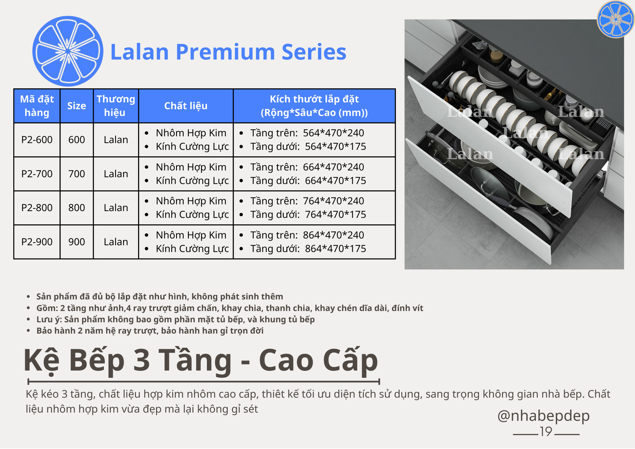 KỆ 3 TẦNG BẰNG HỢP KIM NHÔM – Lalan