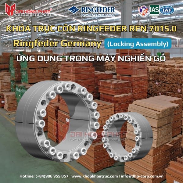KHÓA TRỤC CÔN RINGFEDER RFN 7015.0 ỨNG DỤNG TRONG MÁY NGHIỀN GỖ