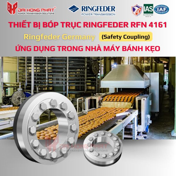 THIẾT BỊ BÓP TRỤC RINGFEDER RFN 4161 ỨNG DỤNG TRONG NHÀ MÁY BÁNH KẸO