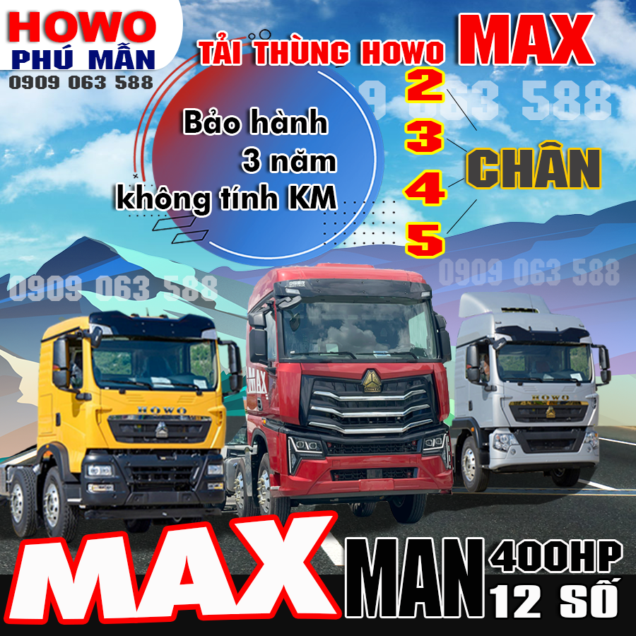 Giá Xe Tải Howo Max 2024 Howo Phú Mẫn