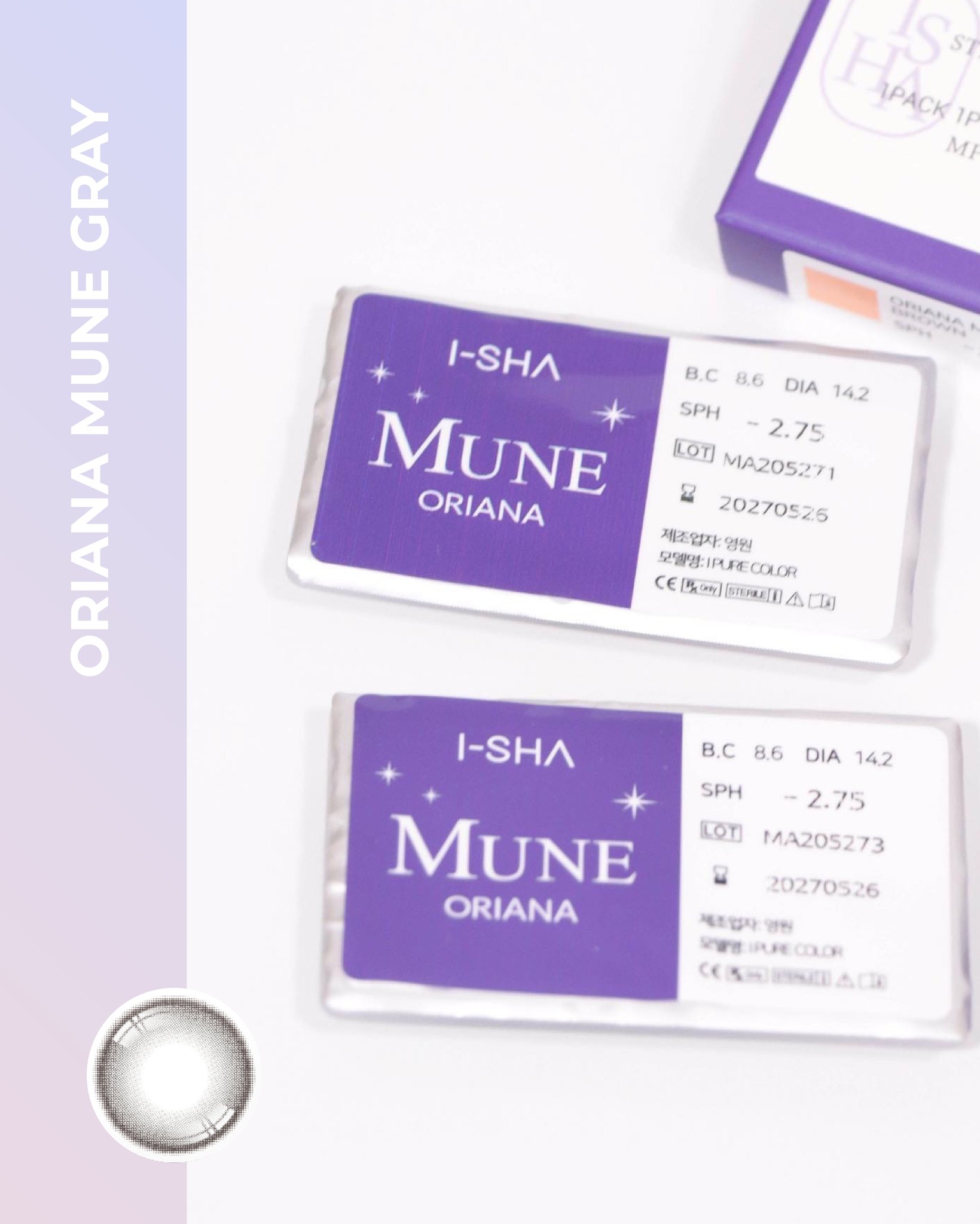 Lens 1 ngày Oriana Mune Gray - I-SHA