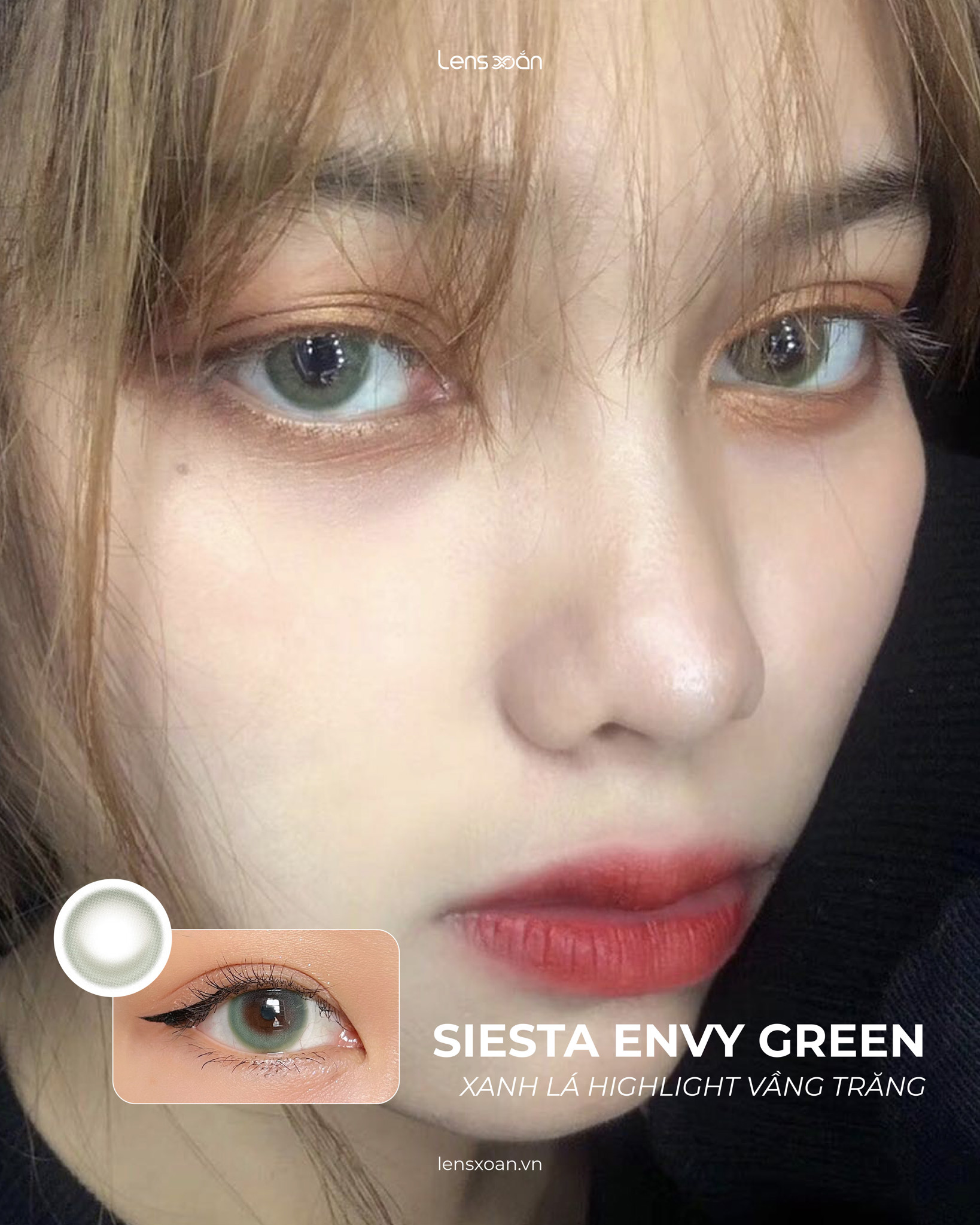 Kính áp tròng Siesta Ultra Moist Envy Green hãng COLOR CL - Lens olive