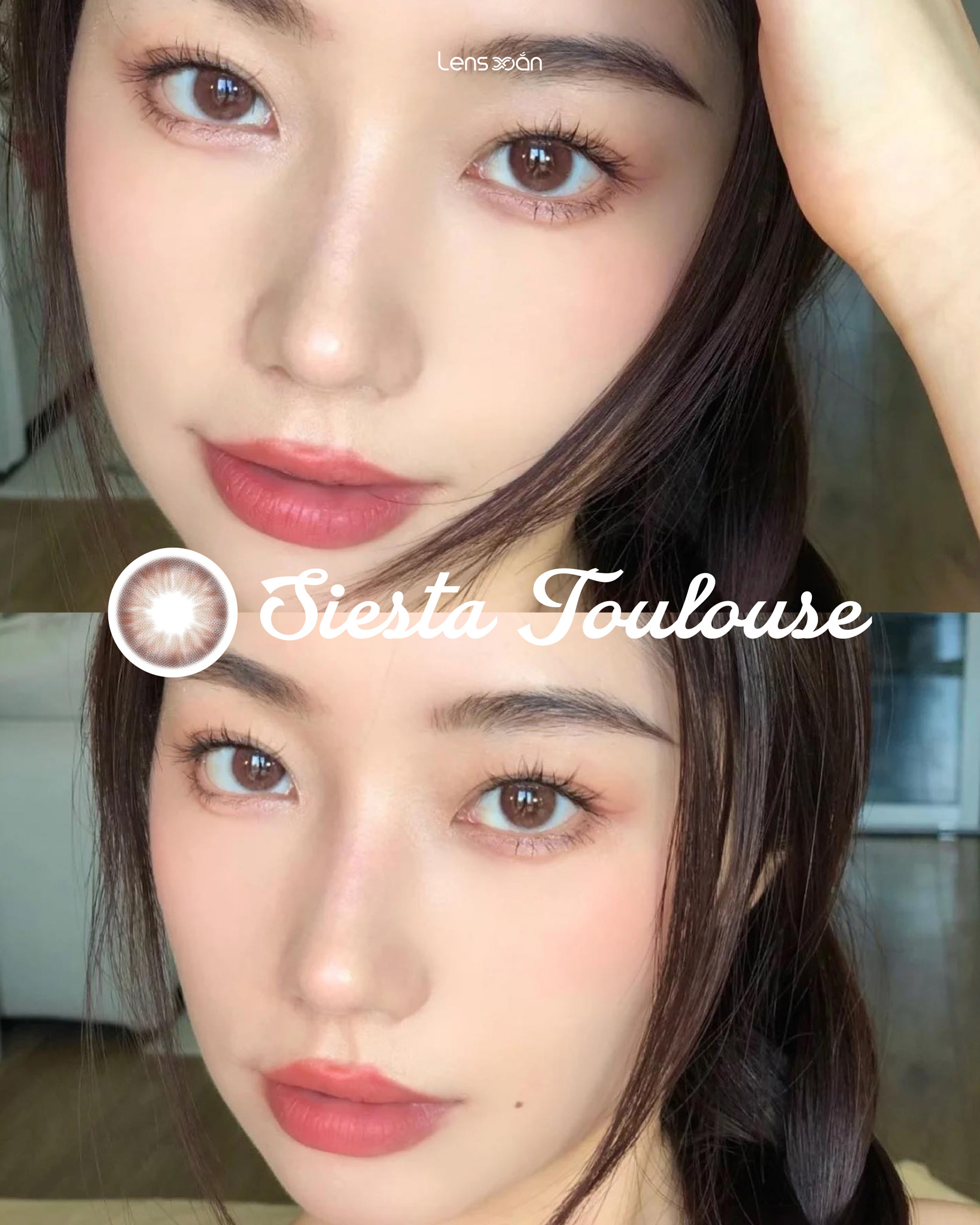 Kính áp tròng Siesta Ultra Moist Toulouse hãng Color CL - Lens nâu cam