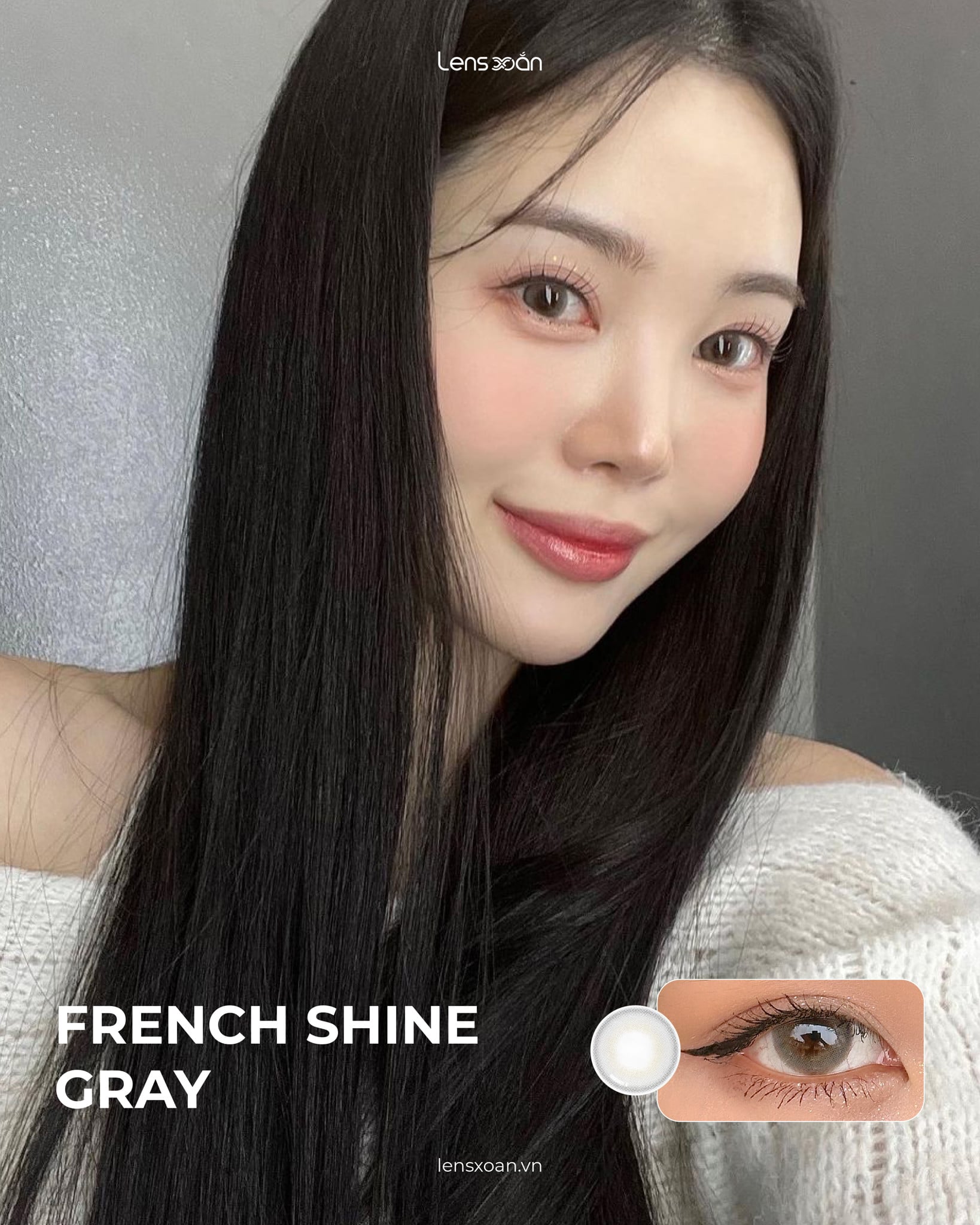 Kính áp tròng 1 ngày Olens FRENCH SHINE GRAY - NEWJEANS LENS