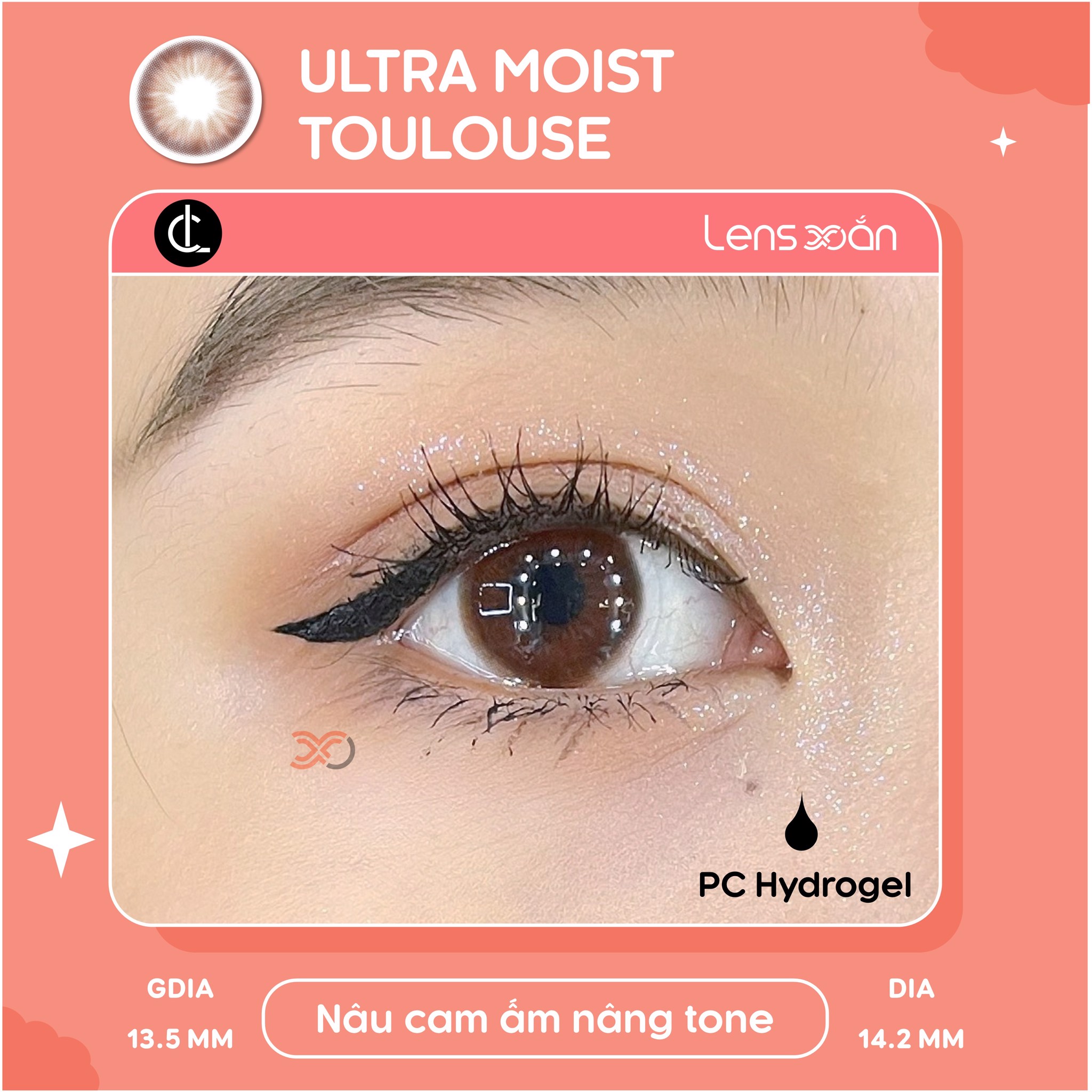 Kính áp tròng Siesta Ultra Moist Toulouse hãng Color CL - Lens nâu cam