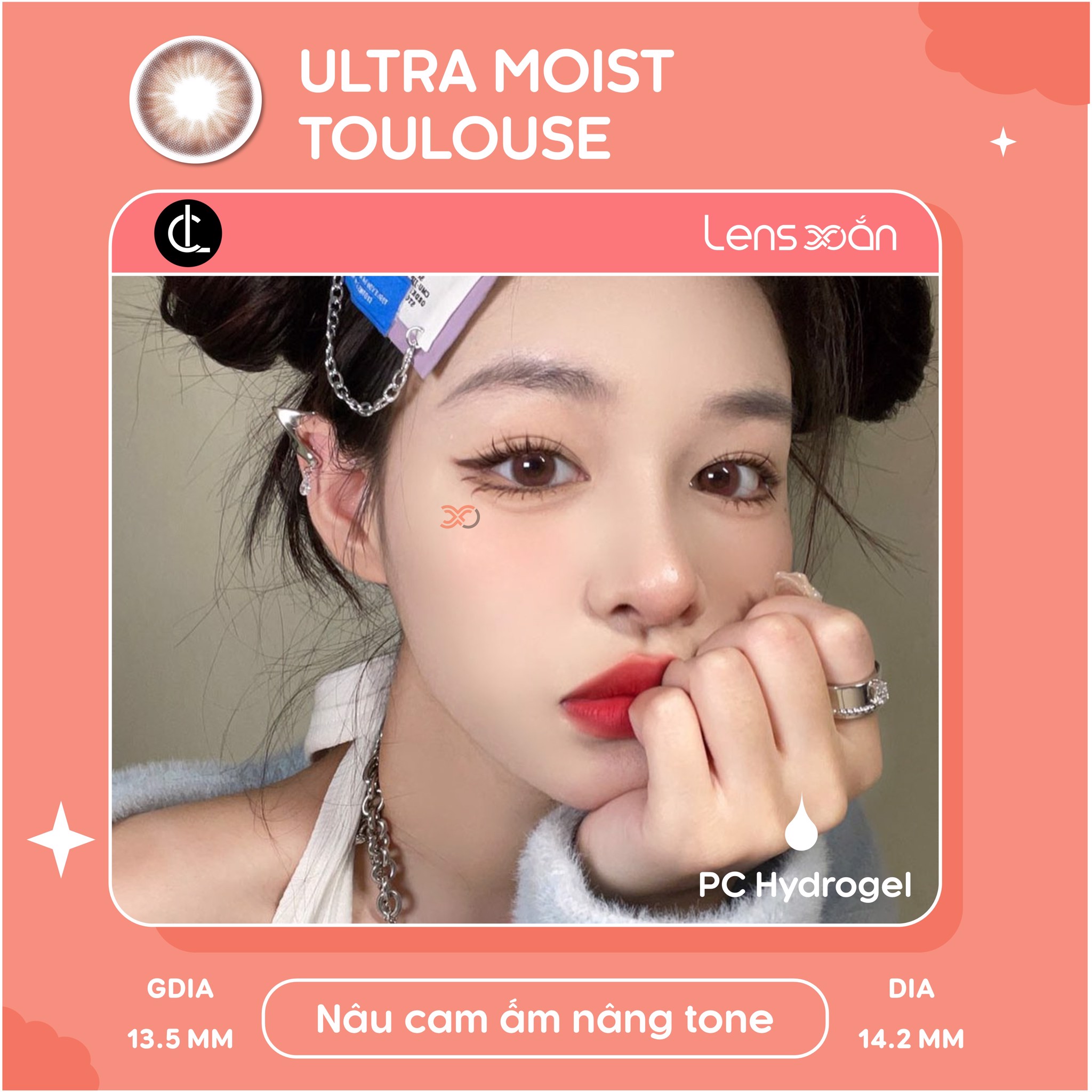 Kính áp tròng Siesta Ultra Moist Toulouse hãng Color CL - Lens nâu cam