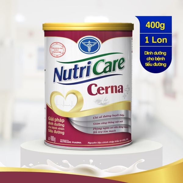 01 lon Nutricare Cerna 400g - Sữa dành cho bệnh nhân đái tháo đường – Dinh dưỡng y học