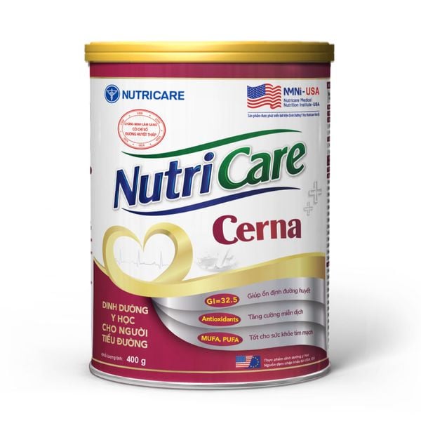 01 lon Nutricare Cerna 400g - Sữa dành cho bệnh nhân đái tháo đường ...