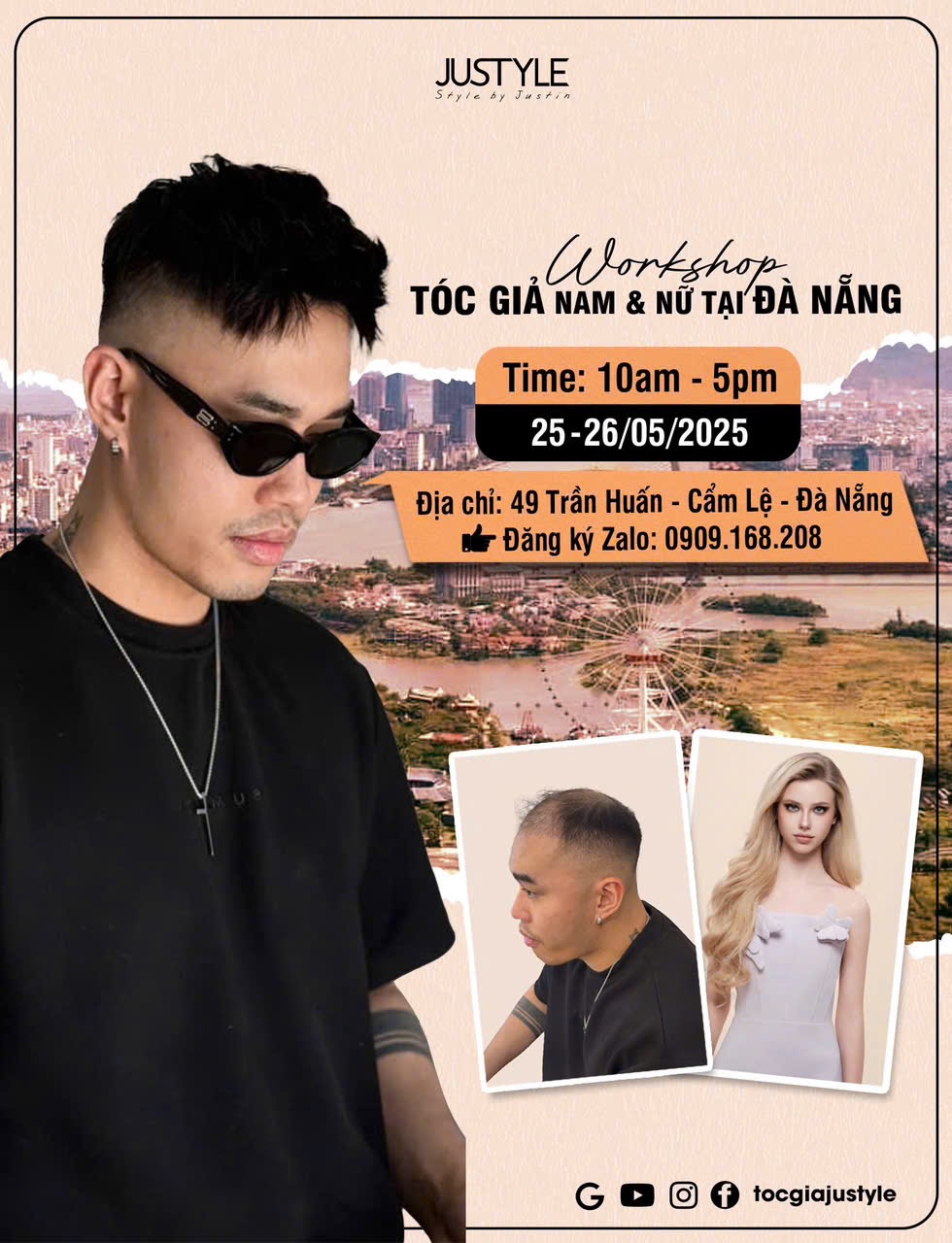 Tóc Giả JUSTYLE | Workshop Tóc Giả Nam & Nữ Tại Đà Nẵng (25-26/05)