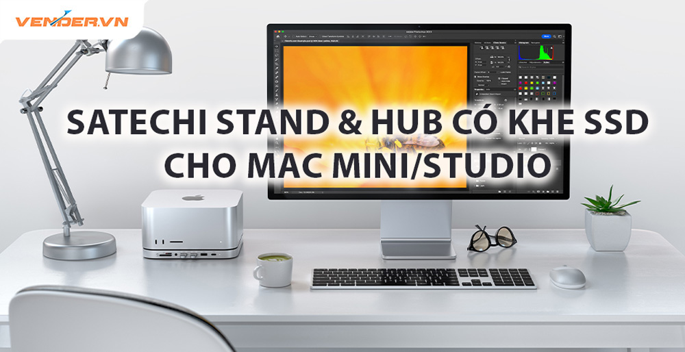 Đế kiêm hub Satechi cho Mac Mini/Studio có khe gắn SSD – Vender