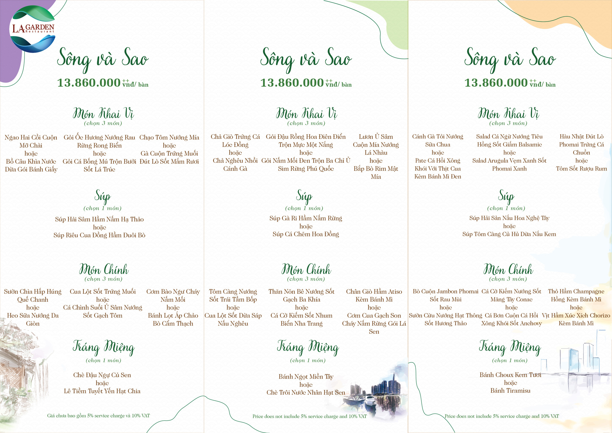 Set Menu Tiệc – LAGarden Restaurant