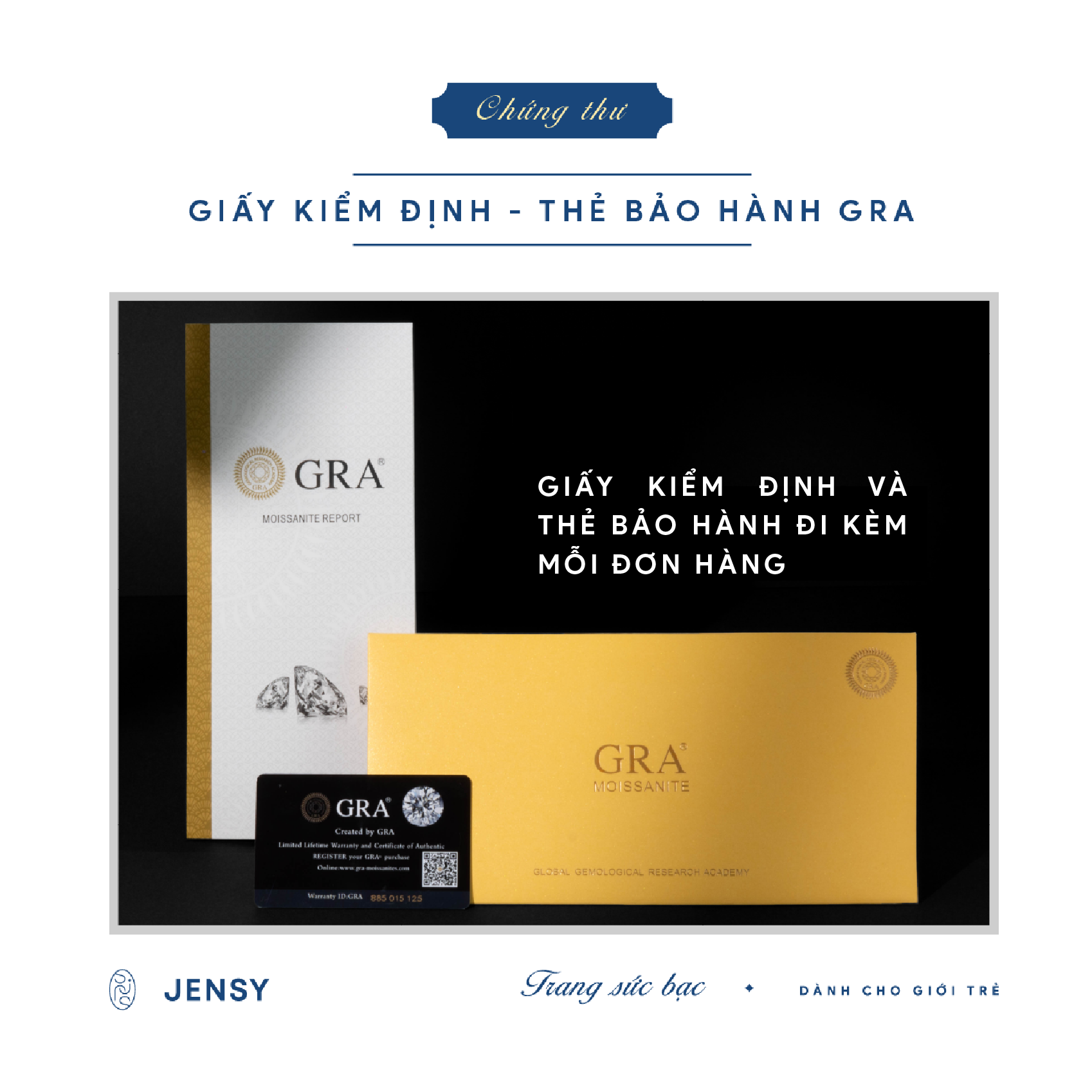 Nhẫn Bạc Nữ JENSY Gắn Đá Moissanite Kiểm Định GRA "Diamond Flare" NLJ4 ...