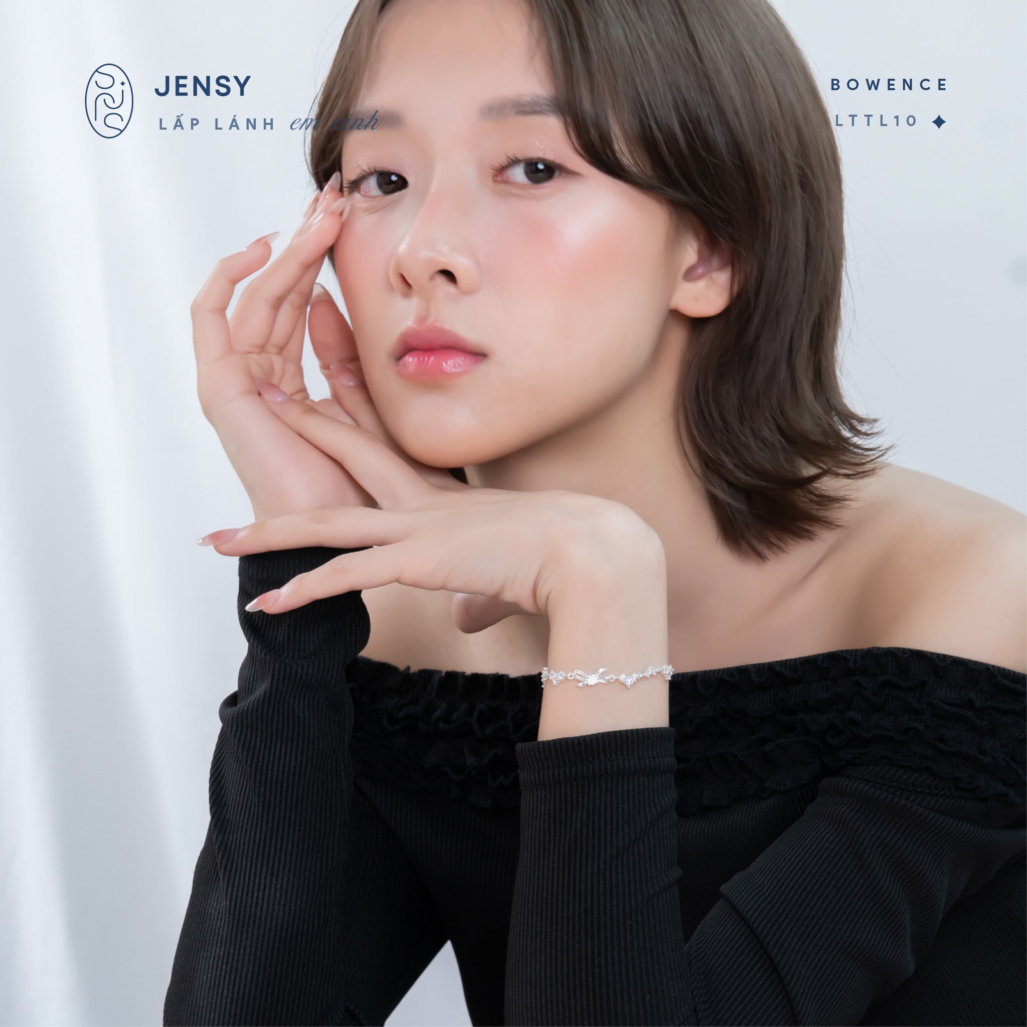 Lắc Tay Bạc Nữ S925 JENSY Hình Nơ "Bowence" LTTL10 . Vòng Tay Bạc Nữ X ...