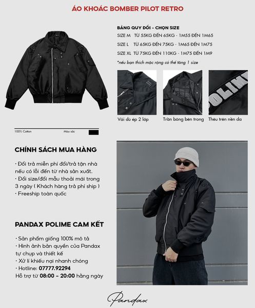 Áo khoác bomber varsity pilot nam form rộng retro boxy vintage oversiz ...