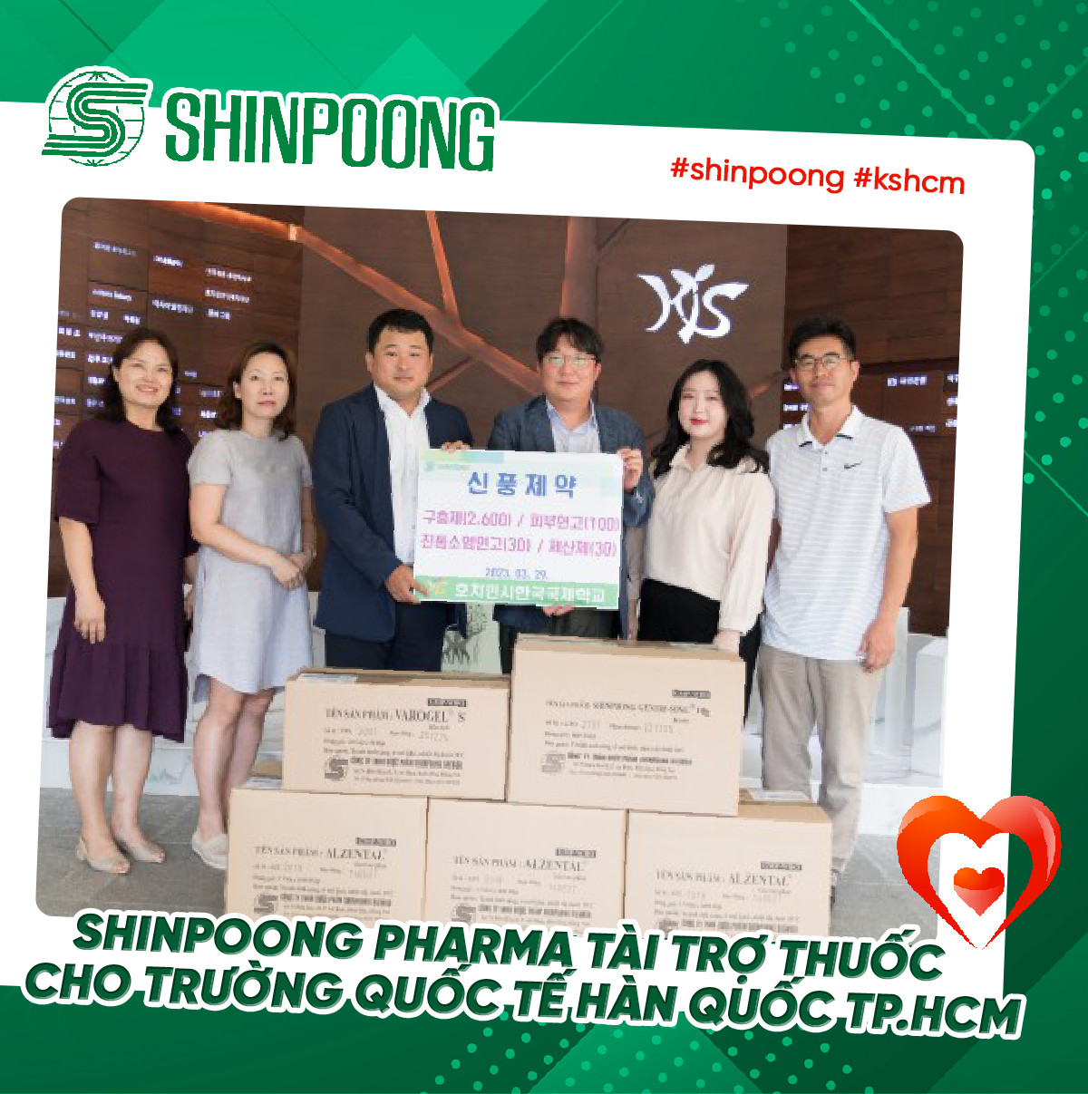 SHINPOONG PHARMA TRAO TẶNG THUỐC DÀNH CHO TRƯỜNG QUỐC TẾ HÀN QUỐC T ...
