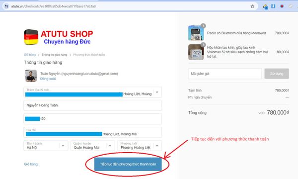 Cập nhập phương thức thanh toán mua hàng qua Ví điện tử Momo. – Atutu.vn Chuyên hàng Đức