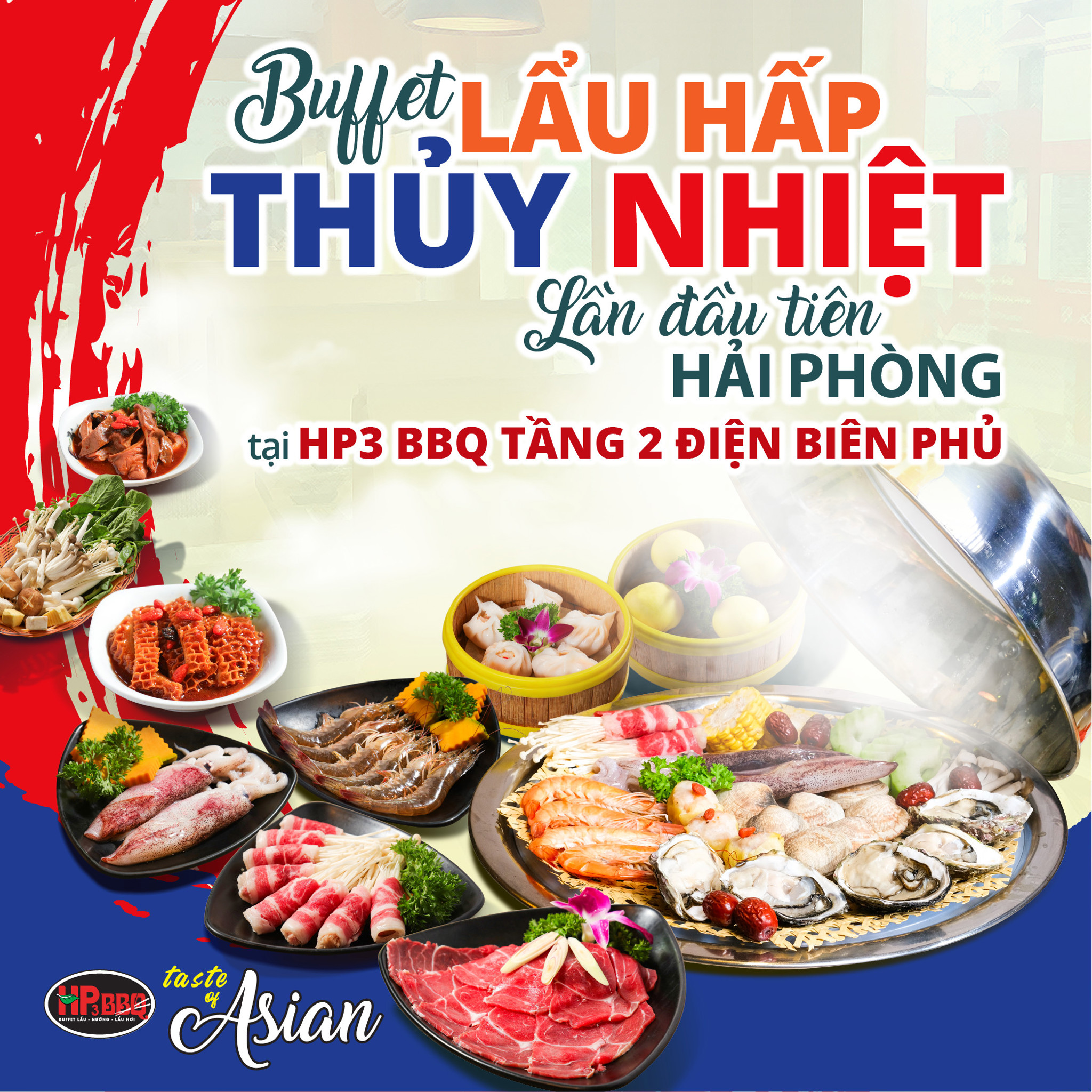 BUFFET LẨU HẤP THỦY NHIỆT LẦN ĐẦU TIÊN CÓ MẶT TẠI HẢI PHÒNG – HP3 BBQ